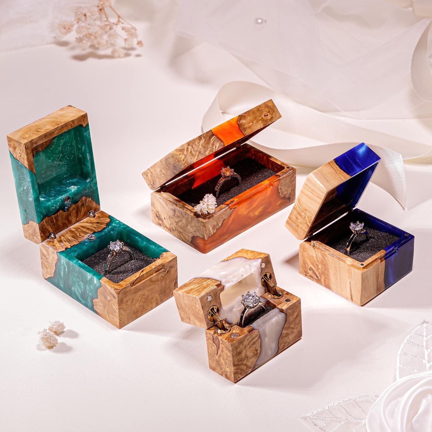 Handmade Wood & Resin Ring Box - Personalized Gifts – 194 Craft House